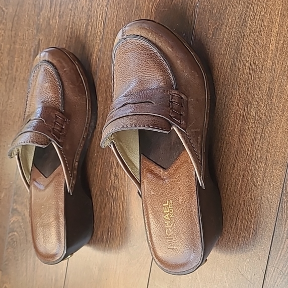 Michael Kors | Shoes | Euc Michael Kors Brown Leather Clogs | Poshmark